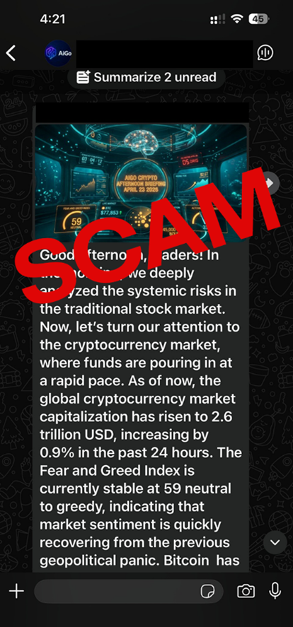 Scam alert: Scammers luring investors onto fake crypto-asset trading ...
